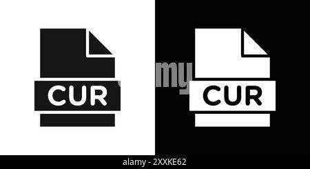 CUR File Document Icon logo sign vector outline in black and white ...