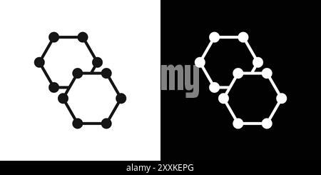 Graphene icon logo sign vector outline in black and white color Stock ...