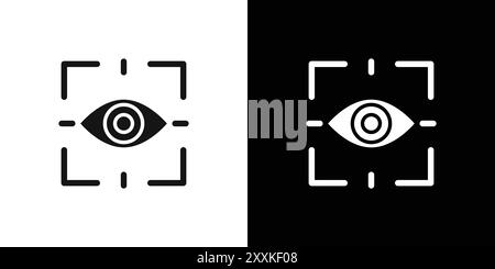 Eye scan icon logo sign vector outline in black and white color Stock Vector Image & Art - Alamy
