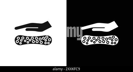 Latex mattress material icon Black line art vector in black and white ...