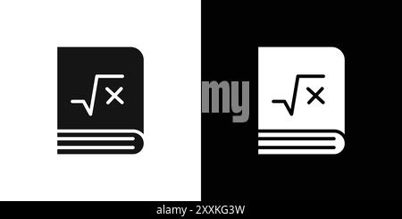 Maths book icon logo sign vector outline in black and white color Stock ...