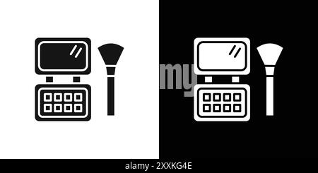 makeup icon logo sign vector outline in black and white color Stock ...