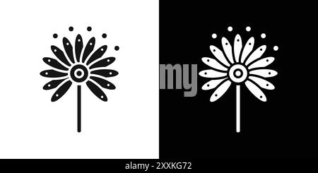 Pollen icon logo sign vector outline in black and white color Stock ...