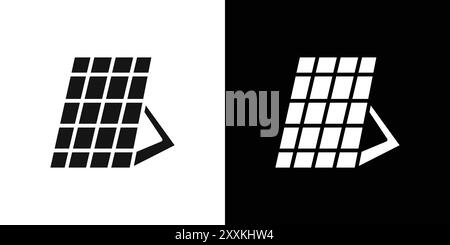 Solar collector icon logo sign vector outline in black and white color ...