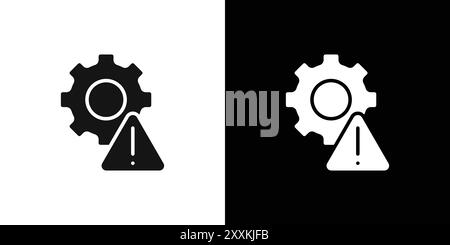 Technical warning icon logo sign vector outline in black and white ...