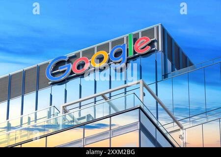 Google sign logo headquarters building, Toronto, Canada. Digital ...