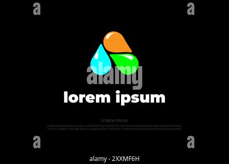 Initial Letter W Drop Water Mineral Aqua Liquid Oil Blue Modern Logo ...