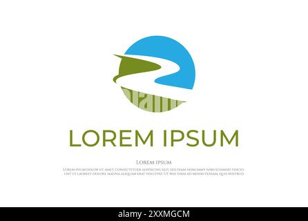 Simple Minimalist Creek River or Winding Road Logo Design Vector Stock ...