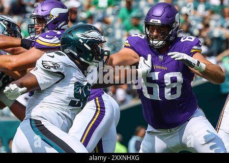 Minnesota Vikings guard Henry Byrd (68) blocks against New England ...