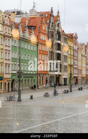 Wroclaw, Poland - February 3 2024: Empty market square in Wroclaw with ...