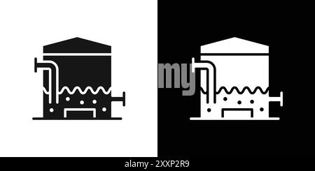 anaerobic digestion biomass icon Black line art vector in black and ...