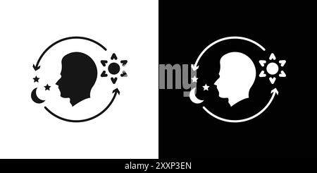 Circadian rhythms icon vector line logo mark or symbol set collection ...