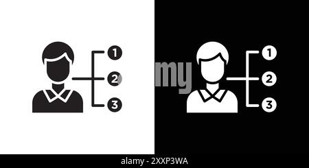 Priority icon Black line art vector in black and white outline set ...