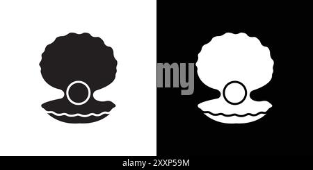 Pearl icon Black line art vector in black and white outline set ...