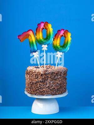 Multicolored balloon for number 700 celebration. Happy birthday on ...