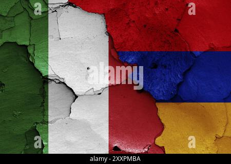 Armenia flag painted on the cracked grunge concrete wall Stock Photo ...