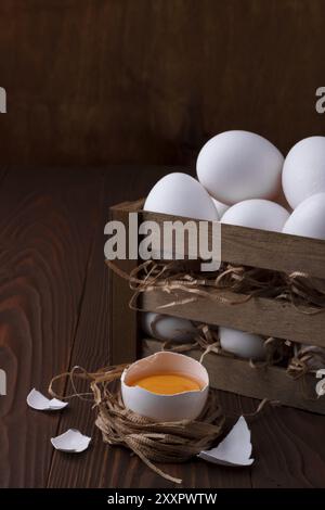 Egg in an egg crate on white background Stock Photo - Alamy
