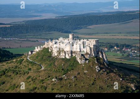 Aerial view of The ruins of Spis Castle. Unesco World Heritage Site ...