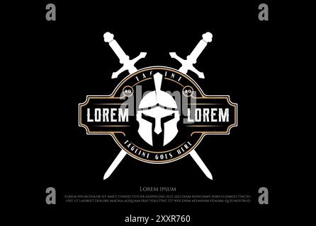 Vintage Retro Greek Sparta Spartan Helmet Warrior Logo Design Vector ...
