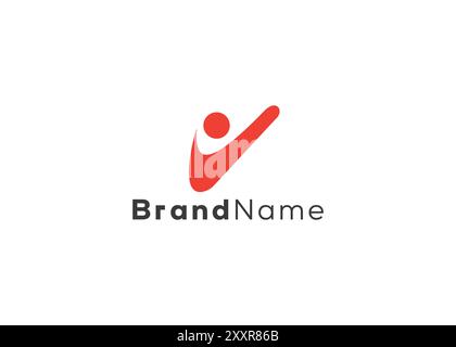 Minimalist and modern check man logo design template Stock Vector Image ...