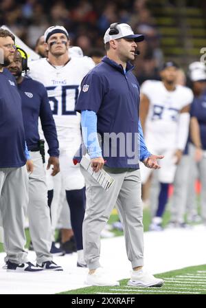 Tennessee Titans head coach Brian Callahan speaks during a press ...