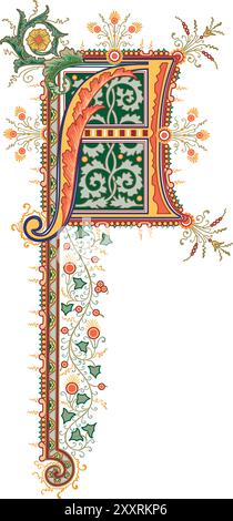 Art Cinderella Initial Caps Font Capital Letter V vector design ...