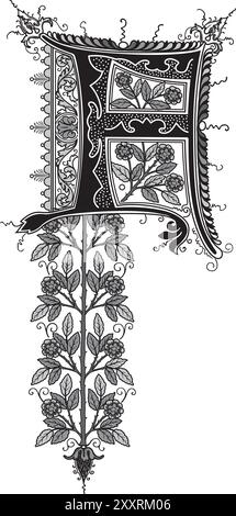 Art Cinderella Initial Caps Font Capital Letter C vector design ...
