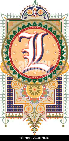 Art Marquesa Initial Caps Font Capital Letter M vector design ...