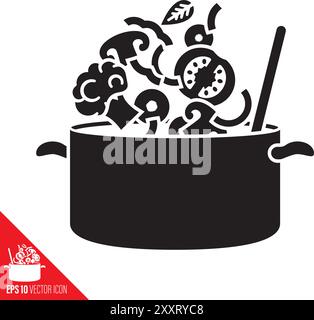 Vegetables falling into pot. Healthy eating, vegetarian food. Cooking ...