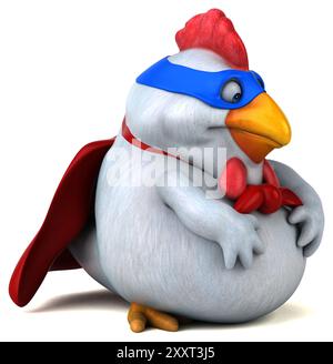 Fun 3D cartoon illustration of a chicken superhero Stock Photo - Alamy