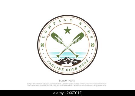 Vintage Kayak Canoe Rafting Boat Badge Emblem for Sport Club Logo ...