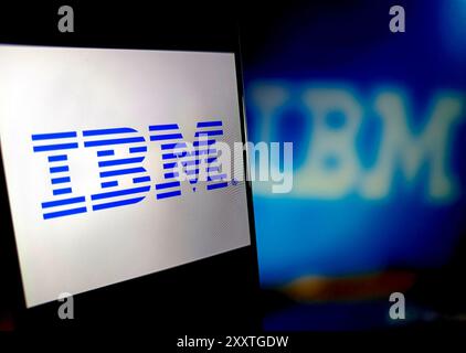 SUQIAN, CHINA - AUGUST 26, 2024 - Illustration IBM China Research and development department ...