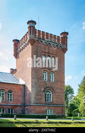 Red brick manor in Puikule, Latvia. Puikule Manor with its historical ...