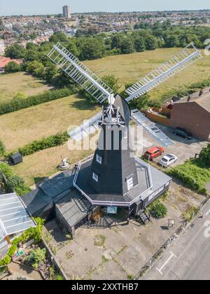 aerial views of the grade 2 listed drapers mill in Margate kent. The ...