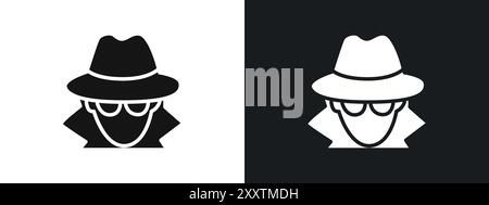 Secret agent icon linear vector graphics sign or symbol set for web app ...