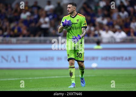 Wladimiro Falcone of US Lecce looks on during the Serie A football ...