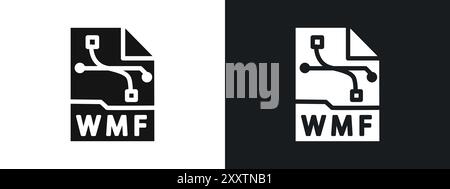 WMF File Document Icon linear vector graphics sign or symbol set for ...