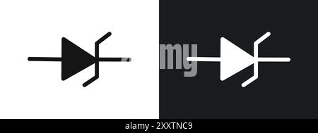 Zener diode icon linear vector graphics sign or symbol set for web app ...