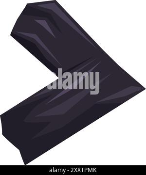 Piece of black duct tape forming a right angle arrow pointing to the ...