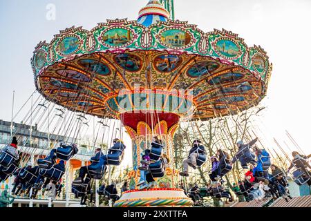 Old style carousel on Tivoli, Copenhagen, Denmark Stock Photo - Alamy