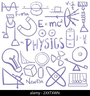 Physics doodle set Stock Vector Image & Art - Alamy