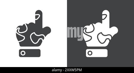 mottled skin icon Flat set in black and white color outline vector ...