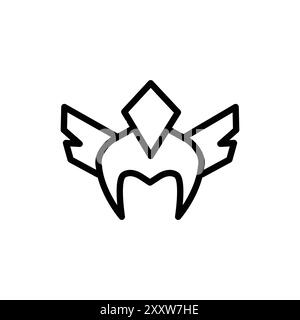 valkyrie icon set in black and white color. simple flat vector Stock ...