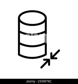 Shrink database icon set in black and white color. simple flat vector Stock Vector Image & Art ...