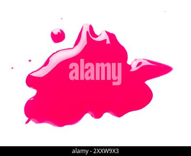 Spot of magenta ink isolated on white, top view Stock Photo - Alamy