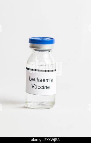 A Medical Vial with a label reading Leukemia Vaccine with a Syringe ...