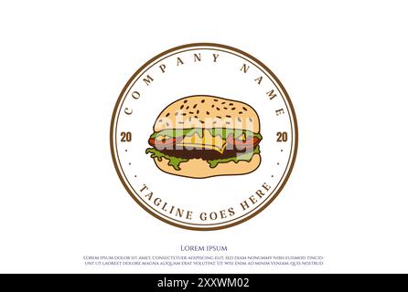 American Classic burger stamp vintage vector Stock Vector Image & Art ...