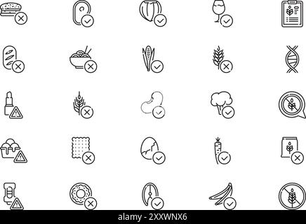Celiac icons collection is a vector illustration with editable stroke ...