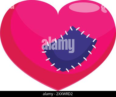 Pink heart with a patch symbolizing overcoming heartbreak and the ...