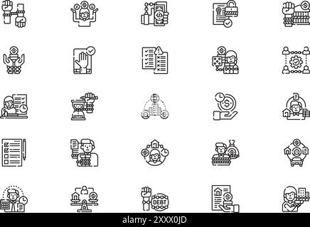 Obligations icons collection is a vector illustration with editable ...